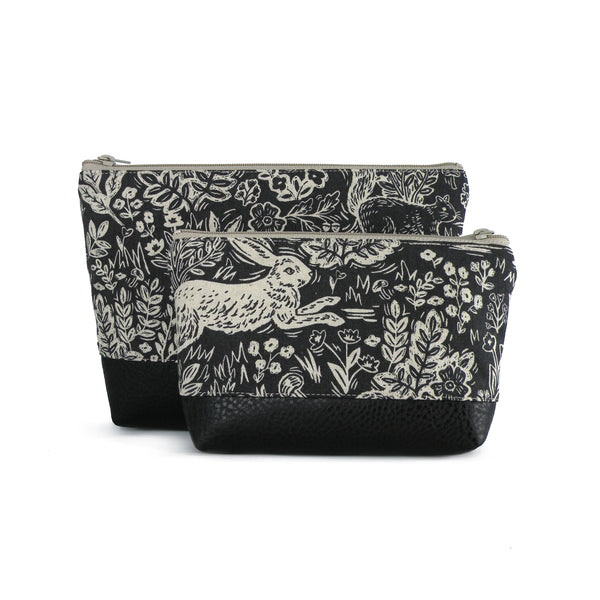 Cosmetic Clutch in Woodland Print – Red Staggerwing